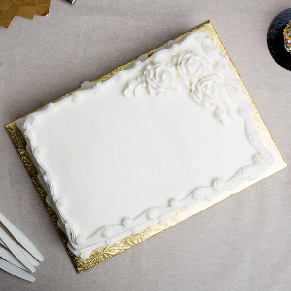 Quarter Sheet Gold Cake Board 13 3/4" x 9 3/4" Fold-Under 1/4" Thick ...