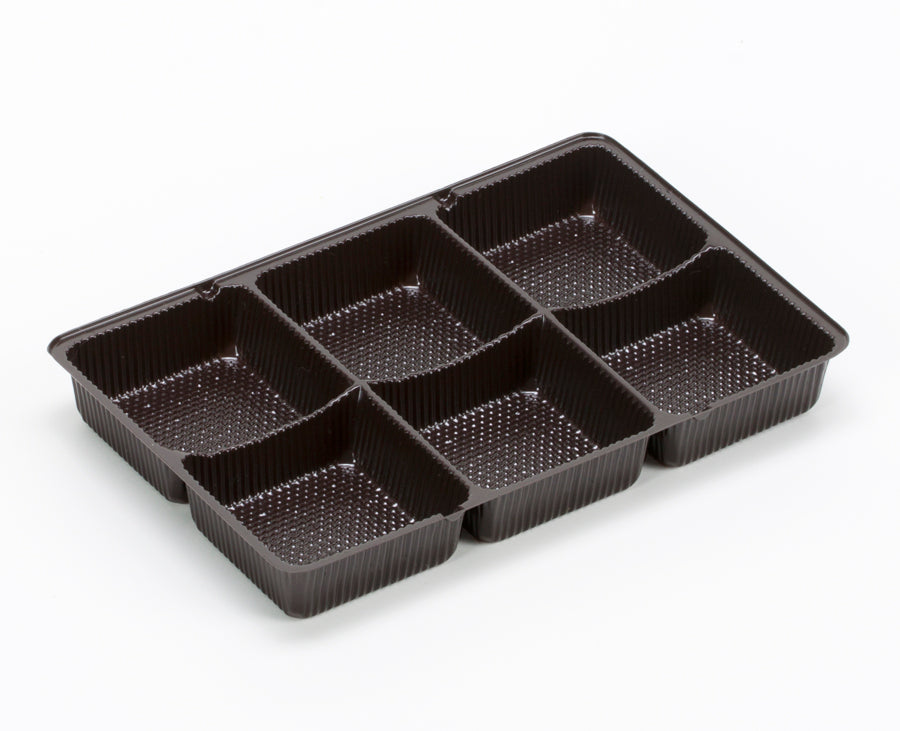 Candy Tray 7" x 4 3/8" x 7/8" Chocolate Brown 6-Cavity for Chocolates ...