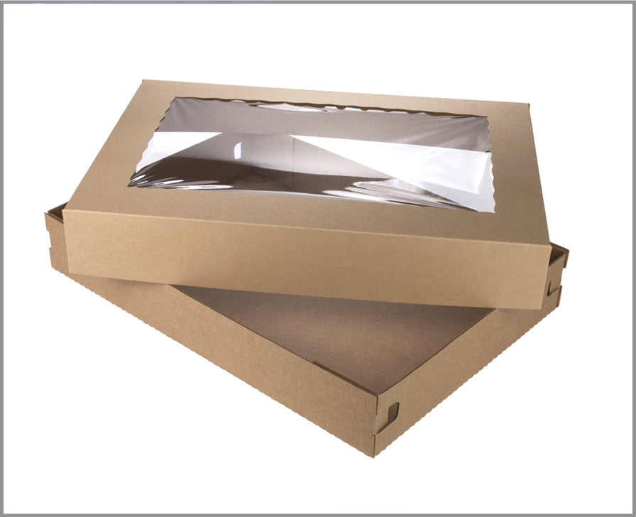 Full Sheet BOX with WINDOW LID SET 26" x 18" x 4" HEAVY DUTY — Cake and ...