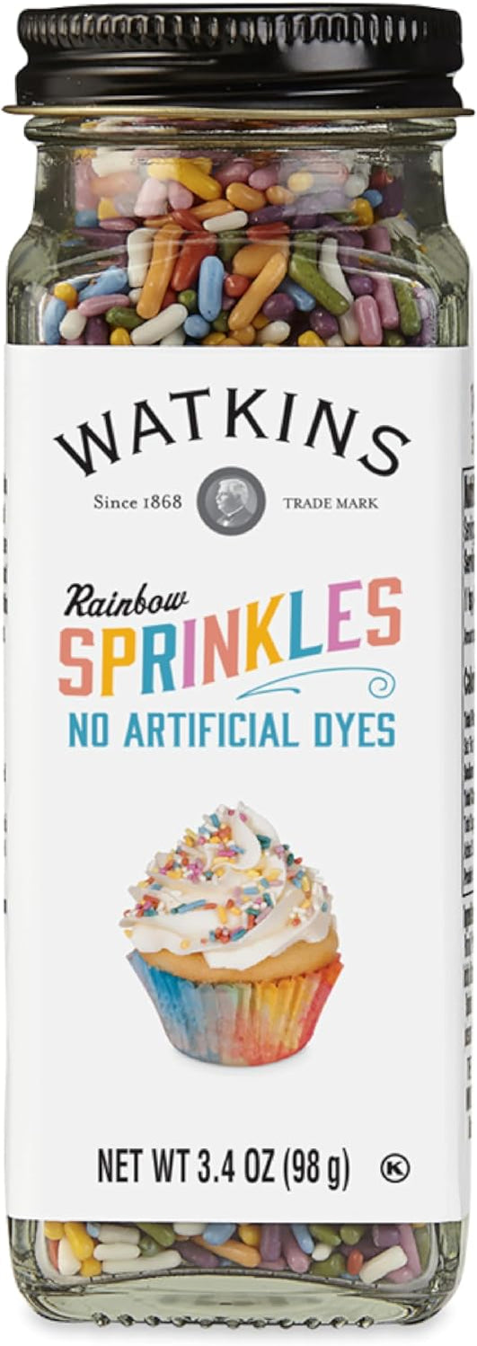 Watkins Rainbow Jimmies Decorating Sprinkles Sugar, Non-GMO, Kosher, 3 ...