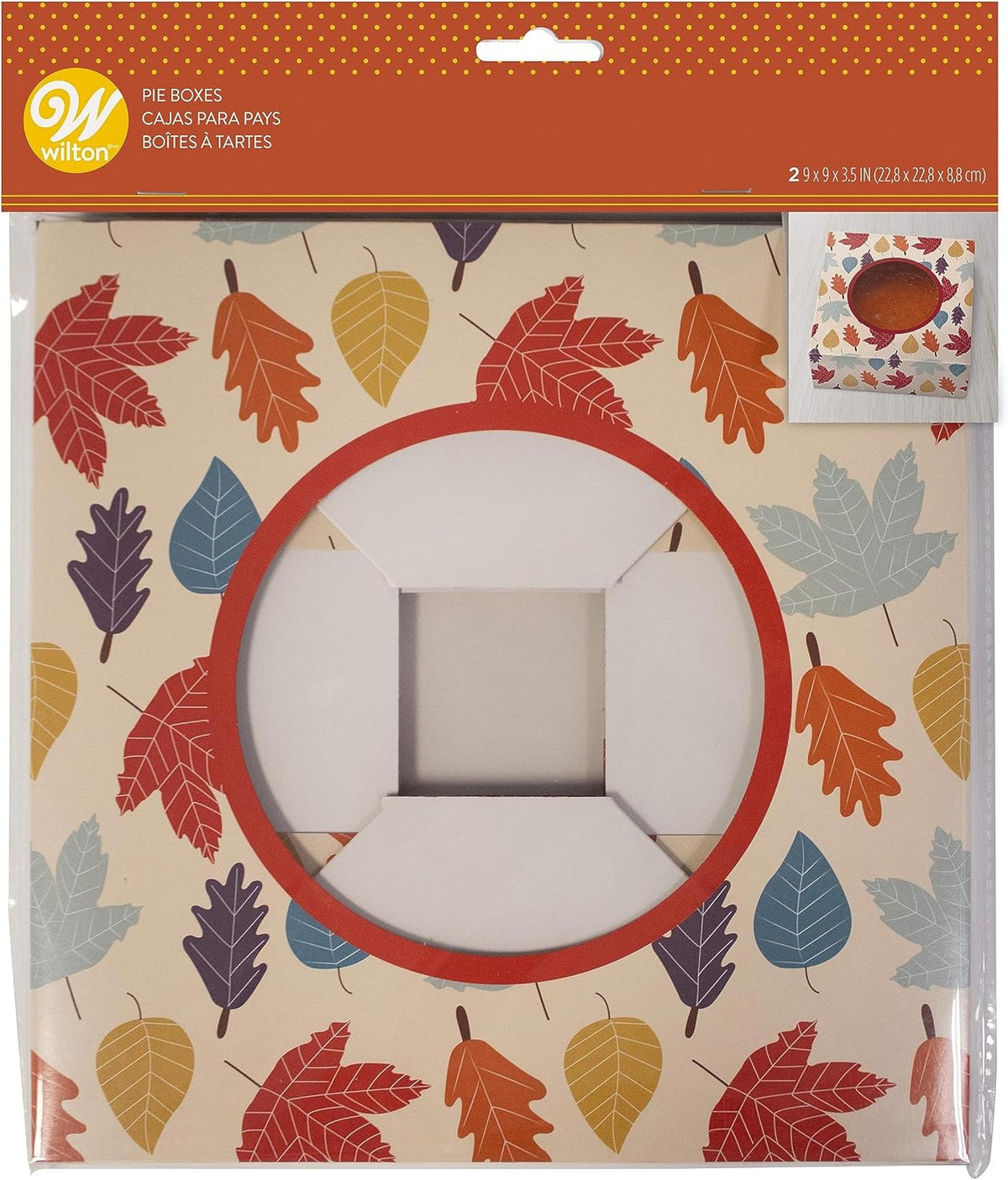 Wilton Autumn Pie Box with Leaves Design,2 Count — Cake and Candy Supply