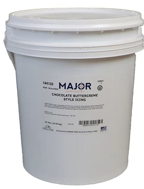 Major Homestyle Chocolate Buttercreme Icing 35 lb. pound tub Ready to ...