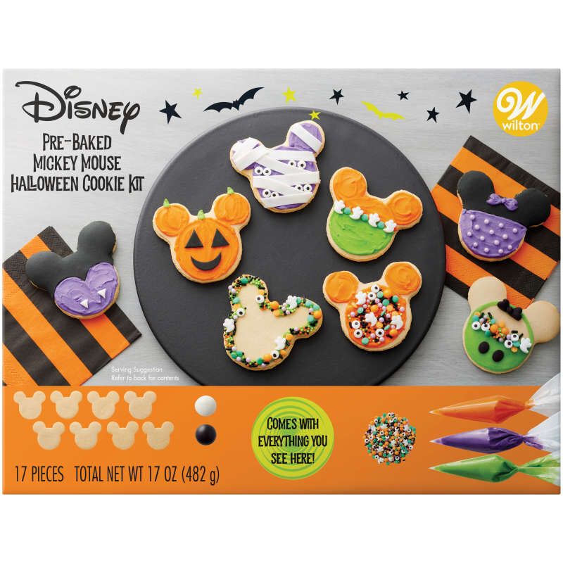 Wilton Disney Pre-Baked Mickey Mouse Halloween Cookie Decorating Kit ...