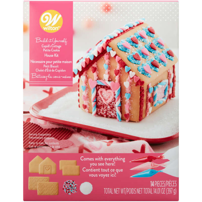 Wilton Ready to Build Cupid's Cottage Petite Cookie House Kit, 14-Piec ...