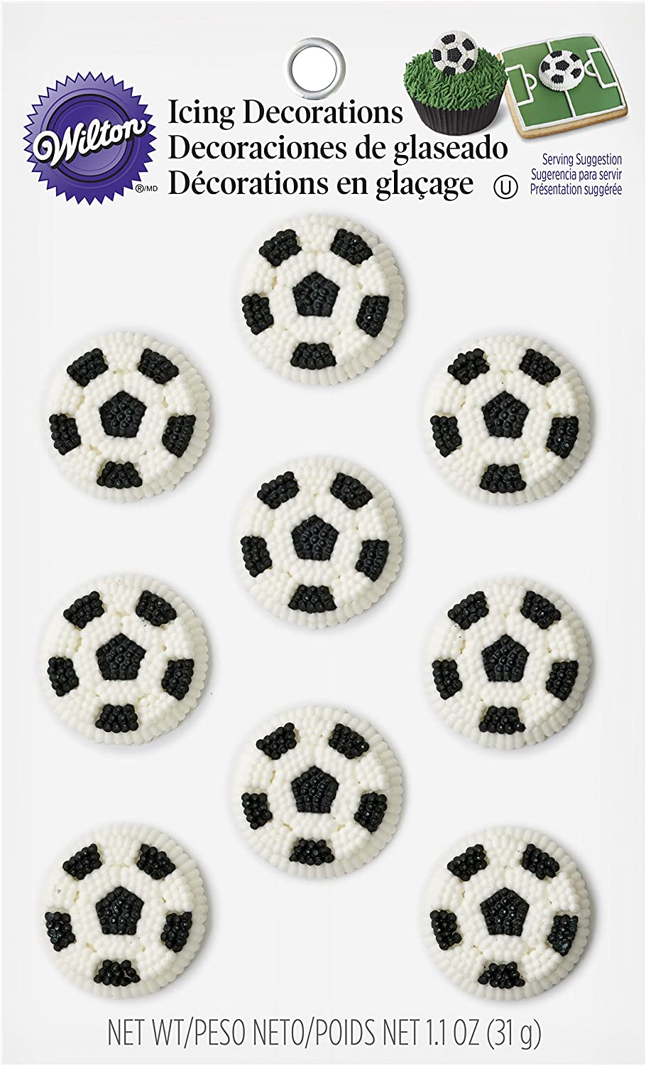 Wilton Soccer Balls Edible Icing Decorations — Cake and Candy Supply