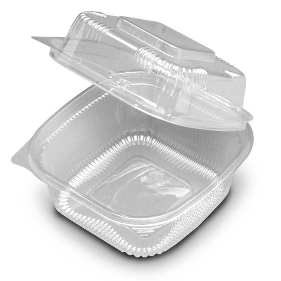 6" Hinged Plastic Container Clamshell packaging for cakes, cookies, pi ...