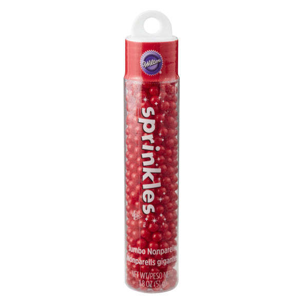 Wilton Red Jumbo Nonpareils Sprinkle Tube, 1.8 oz. — Cake and Candy Supply