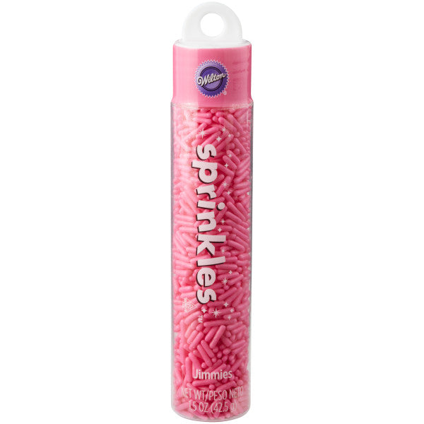 Wilton Pink Jimmies Sprinkle Tube, 1.5 oz. — Cake and Candy Supply