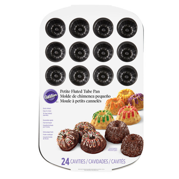 Wilton Mini Fluted Bundt Tube Cake Pan, 24-Cavity — Cake and Candy Supply