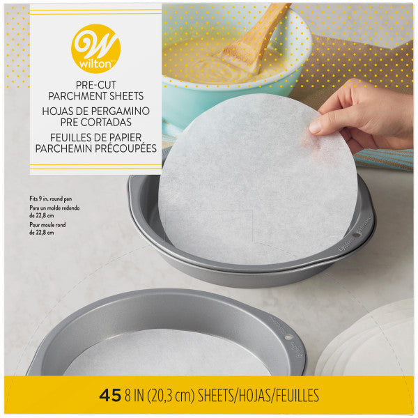 Wilton Pre-Cut Round Parchment Sheets cake pan liners, 45-Count — Cake ...