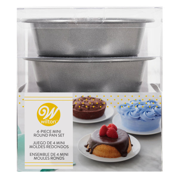 Wilton 4-Inch Mini Round Cake Pans Set, 4-Piece — Cake and Candy Supply