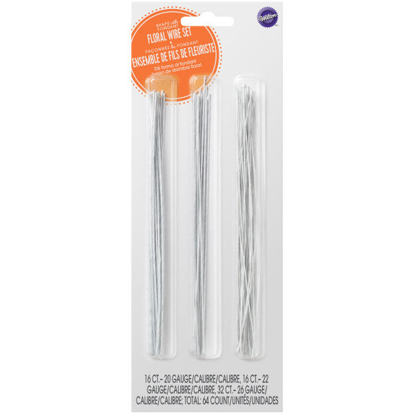 Wilton Assorted Gauge Floral Wire Set, 64-Count — Cake and Candy Supply