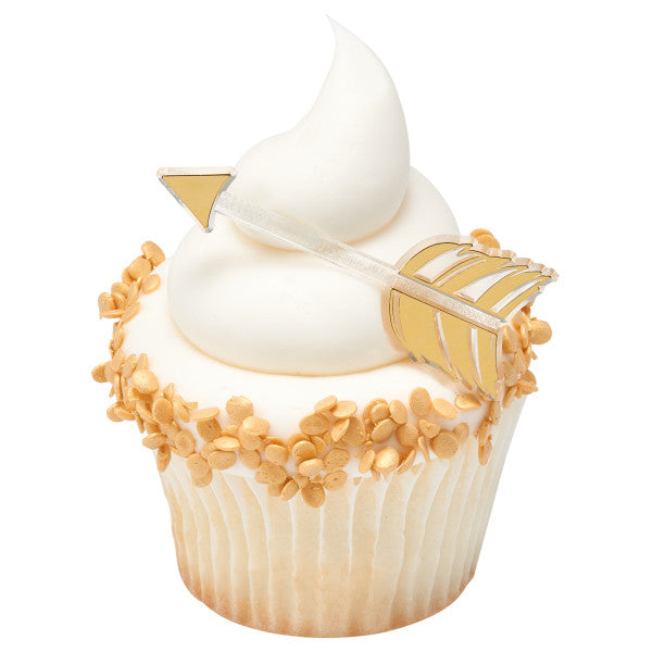 Gold Arrow Cupcake Cake Decorating plastic Layons 144 set — Cake and ...