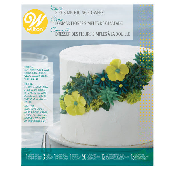 Wilton How to Pipe Simple Icing Flowers Cake Decorating Kit, 68-Piece ...